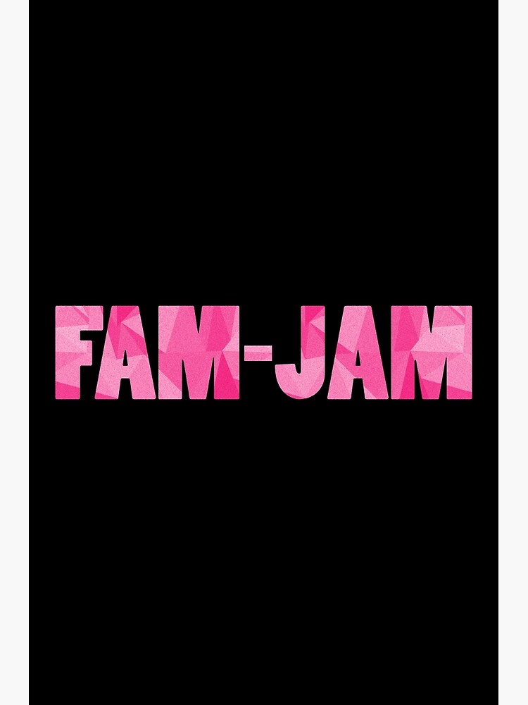 "Fam Jam - Text design with Low Poly Triangle Pattern Overlay - Pink ...