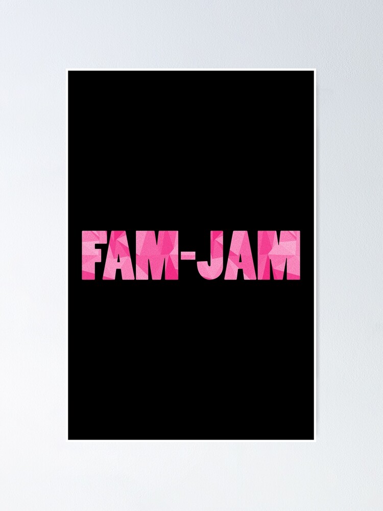 "Fam Jam - Text design with Low Poly Triangle Pattern Overlay - Pink ...