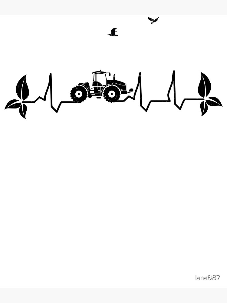 Farming Tractor Heart Beat Ecg Pulse Art Print For Sale By Lana887