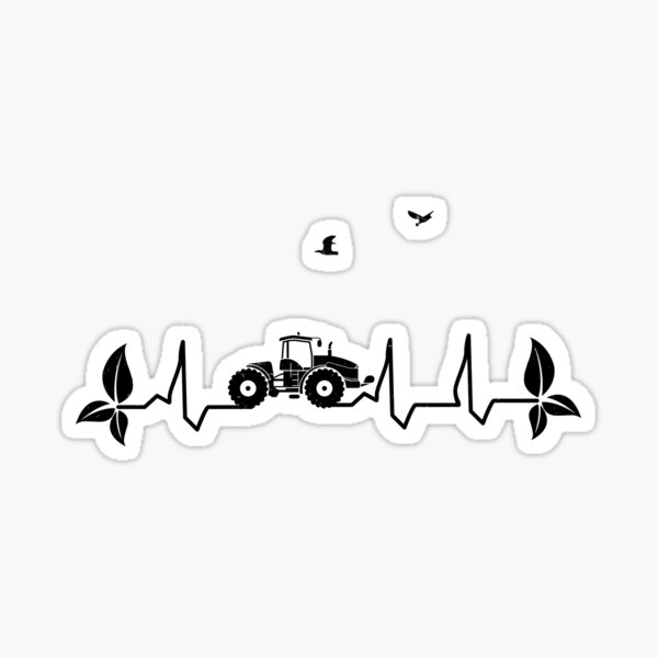 "Farming Tractor Heart Beat ECG Pulse" Sticker for Sale by lana887 ...