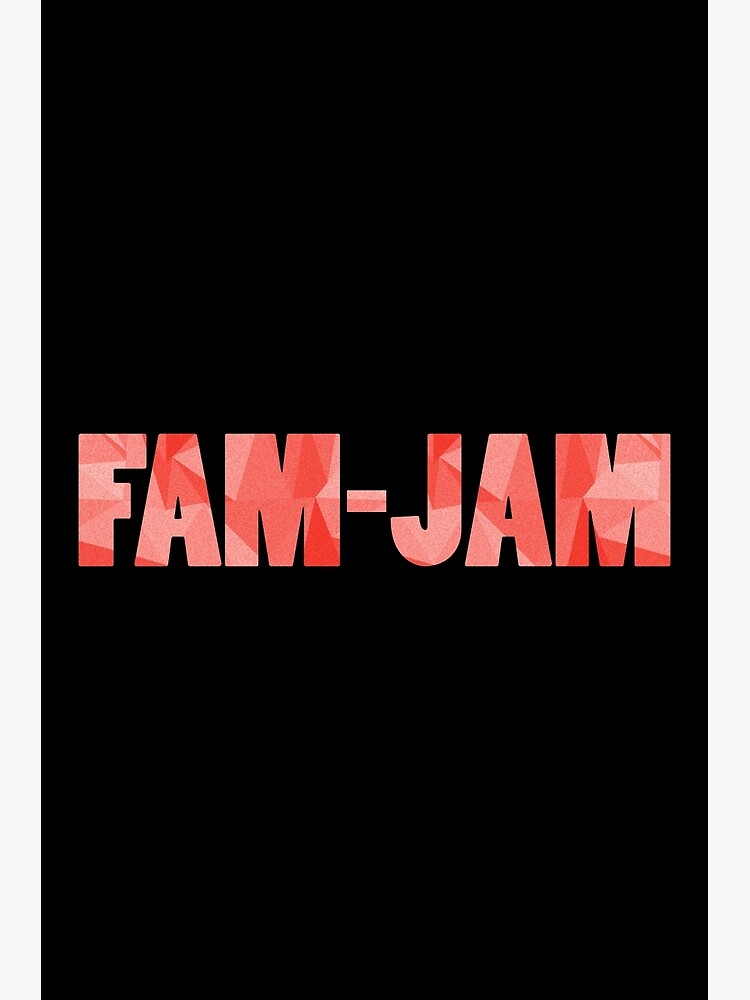 "Fam Jam - Text design with Low Poly Triangle Pattern Overlay - Red ...