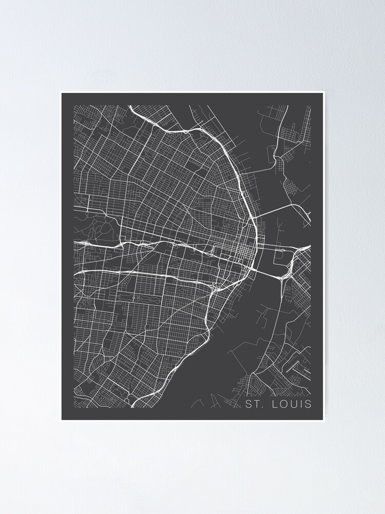 "St Louis Map, USA - Gray " Poster for Sale by MainStreetMaps | Redbubble