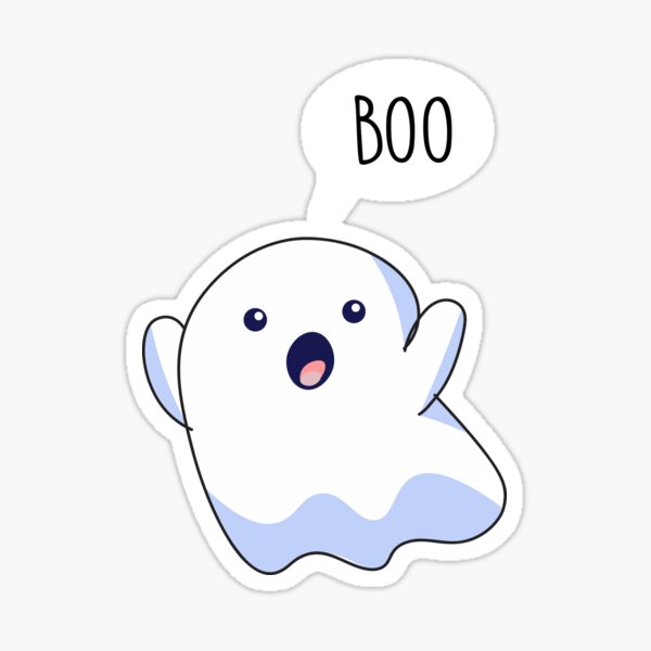"Boo ghost" Sticker by ClusterOneArt | Redbubble