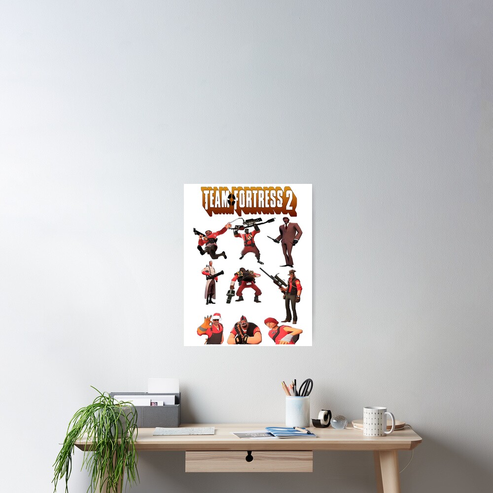 "Team Fortress 2 All Characters Classes with TF2 Logo, DESIGNS" Poster ...