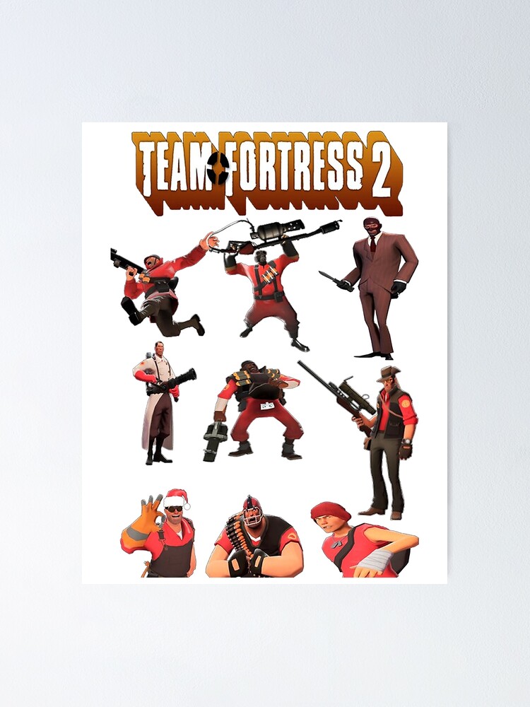 "Team Fortress 2 All Characters Classes with TF2 Logo, DESIGNS" Poster ...