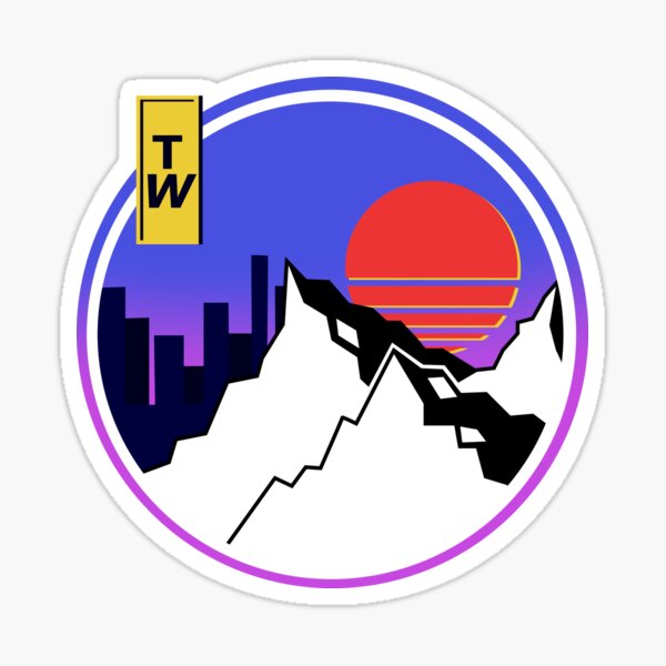 "Classic Retro Wave Mountain" Sticker for Sale by TitanWear | Redbubble