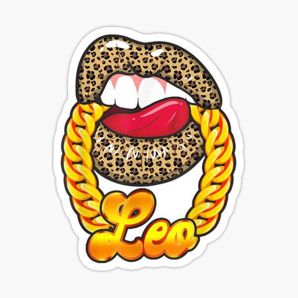 "Girls & Women Sexy Leopard Leo Zodiac Sign Gold Chain" Sticker for ...