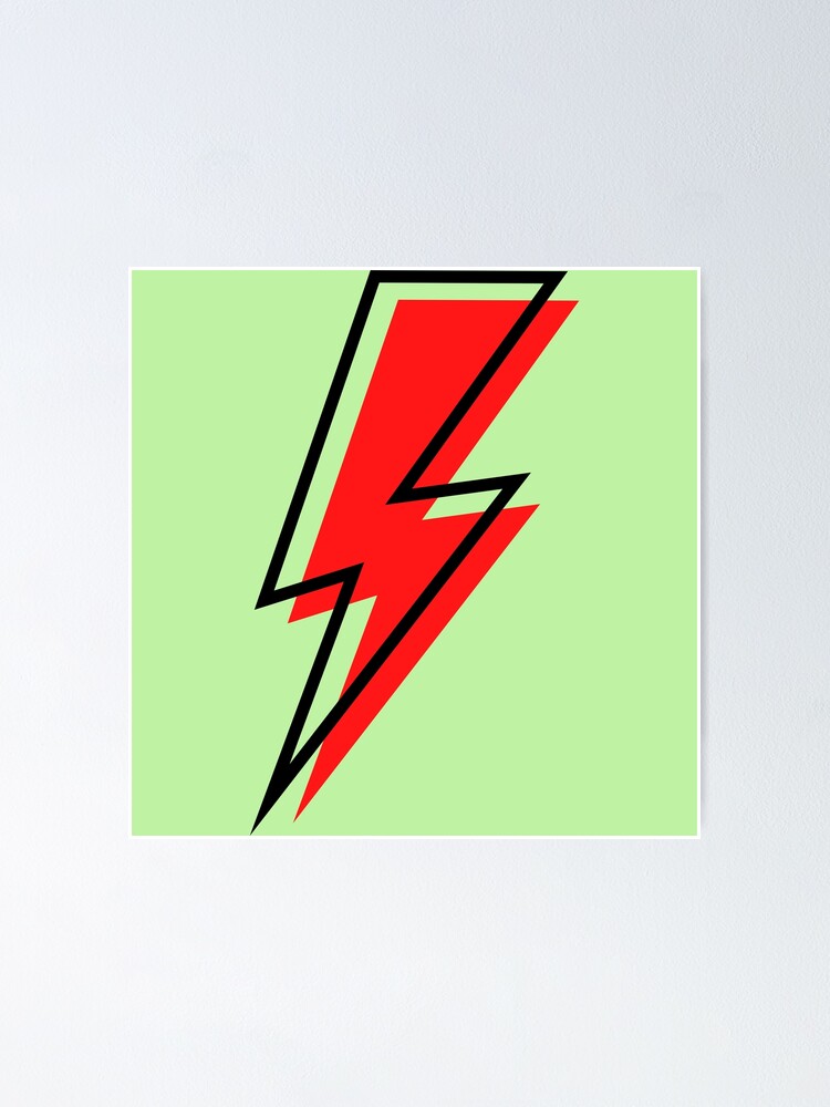 "Red lightining bolt symbol" Poster for Sale by Rizumee13 | Redbubble