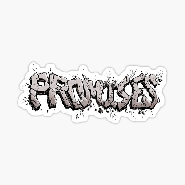 "Broken Promises Gray" Sticker for Sale by Prototypeinks | Redbubble