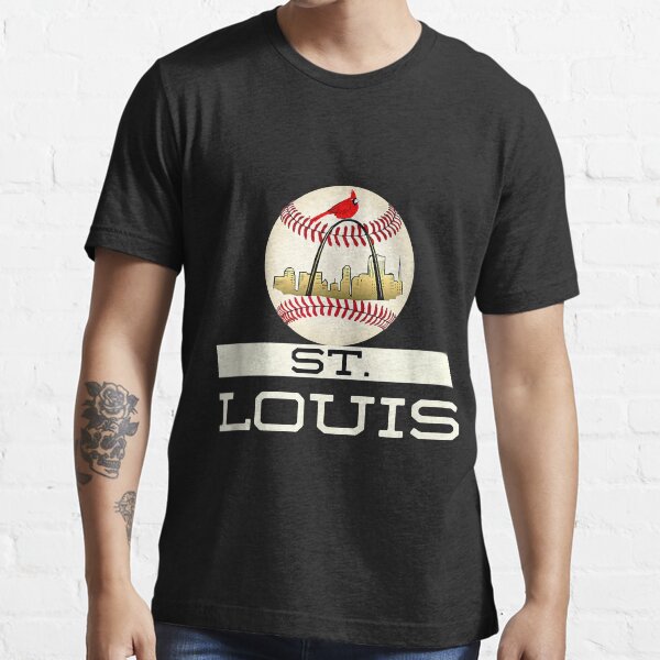 "Saint Louis Red Cardinal Tshirt Cool Baseball Skyline Logo" T-shirt ...