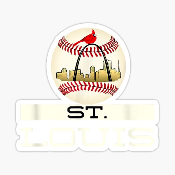 "Saint Louis Red Cardinal Tshirt Cool Baseball Skyline Logo" Sticker ...