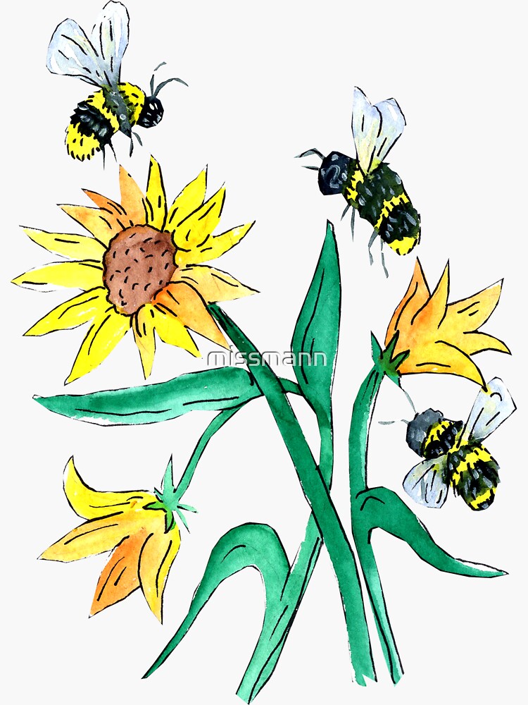 "Little Buzzy Bees " Sticker for Sale by missmann | Redbubble