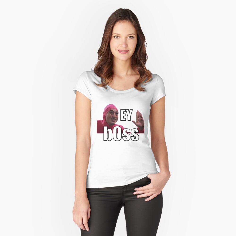 "Pink Guy Ey b0ss" Sticker for Sale by ReallyBadShirts | Redbubble