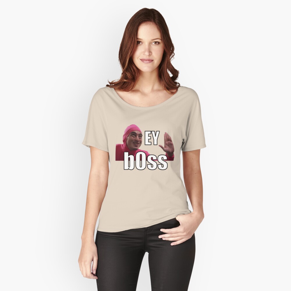 "Pink Guy Ey b0ss" Sticker for Sale by ReallyBadShirts | Redbubble