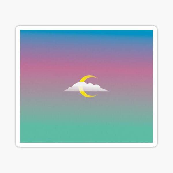 "AESTHETIC SKY AND MOON" Sticker for Sale by Antiti | Redbubble