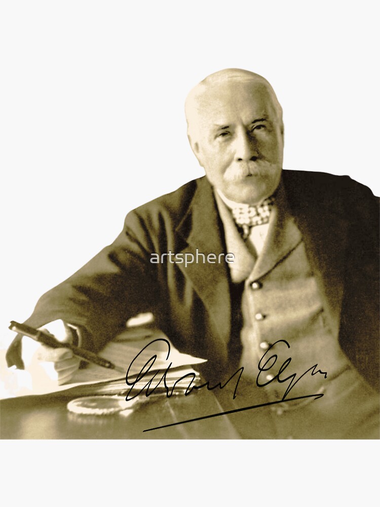 "Sir Edward Elgar with Signature" Sticker for Sale by artsphere | Redbubble