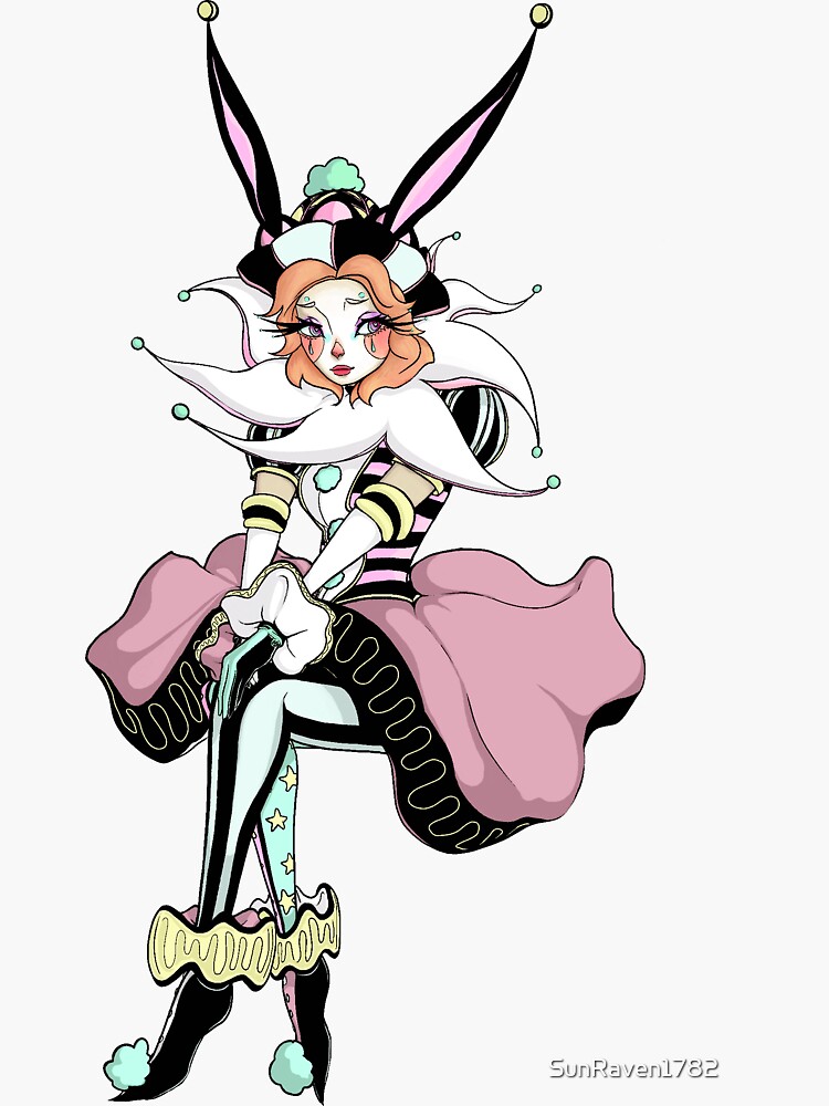 "Bunny Clown" Sticker for Sale by SunRaven1782 | Redbubble