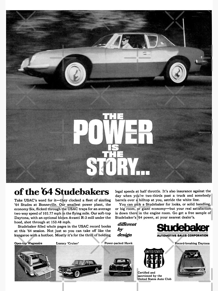 "STUDEBAKER AVANTI - ADVERT" Poster for Sale by ThrowbackM3 | Redbubble