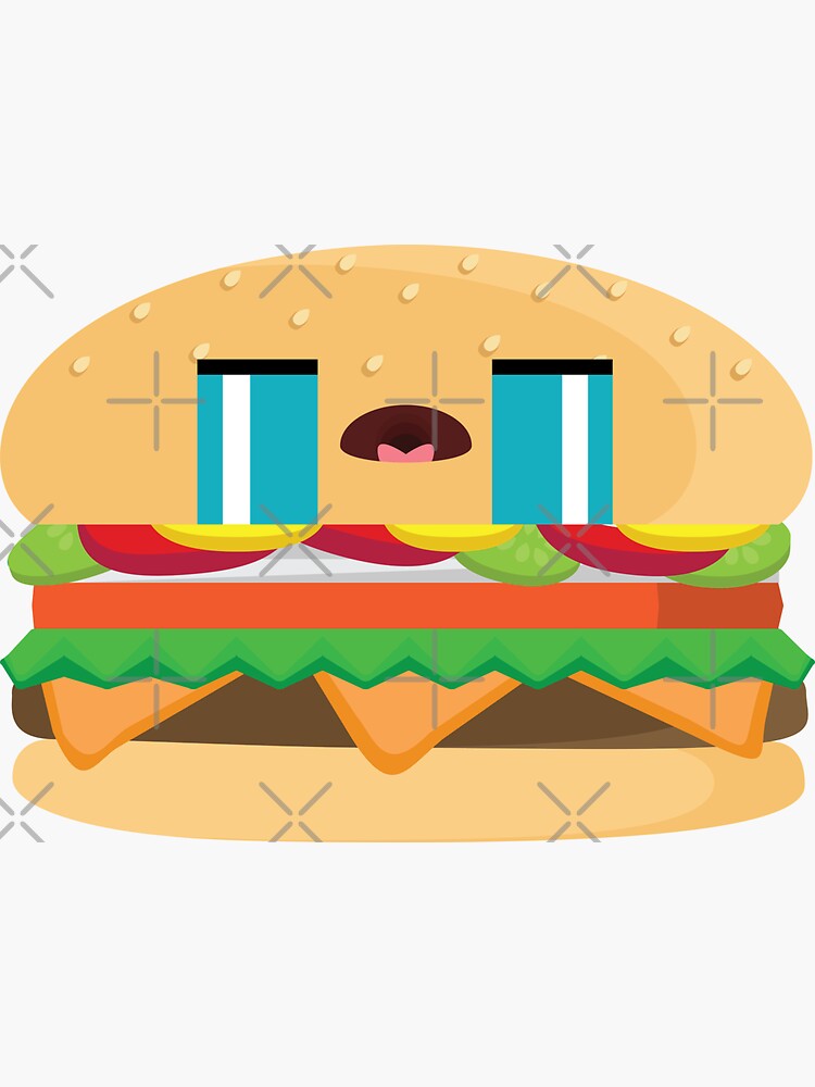 "Crying Cheeseburger" Sticker for Sale by Figuros | Redbubble