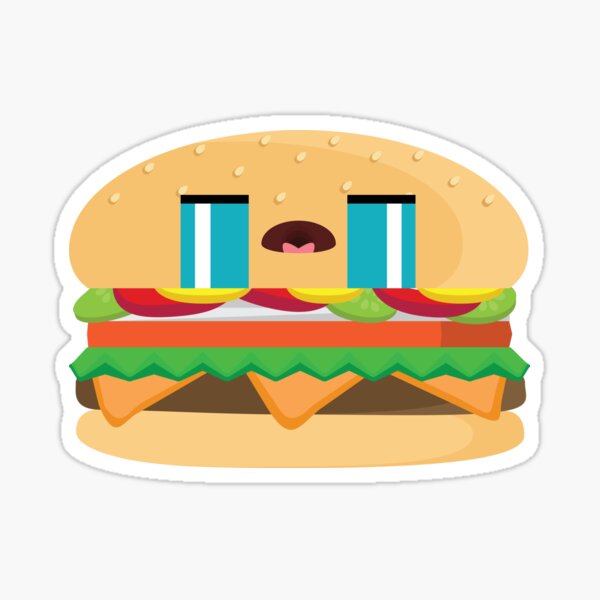 "Crying Cheeseburger" Sticker for Sale by Figuros | Redbubble