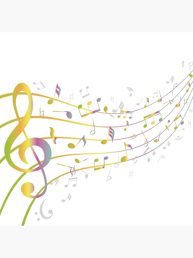 "Musical notes on stave with color" Poster for Sale by GekoDesign4U ...