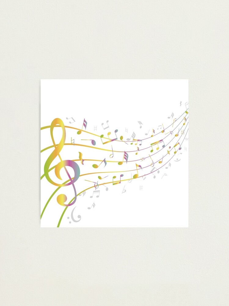 "Musical notes on stave with color" Photographic Print by GekoDesign4U ...