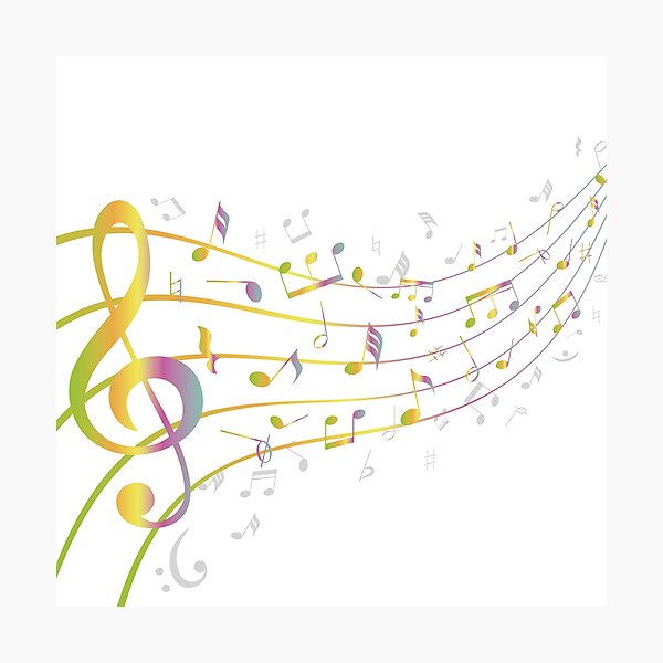 "Musical notes on stave with color" Photographic Print by GekoDesign4U ...
