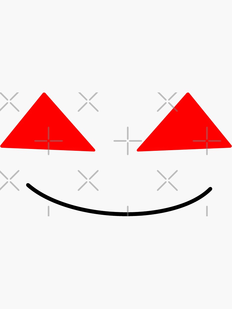 "Creepy Face Design with Red Triangle Eyes and a Smile" Sticker for ...