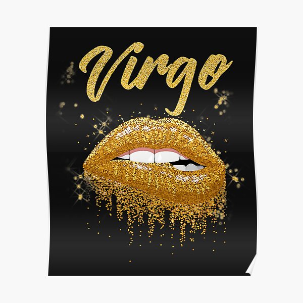 "Virgo Zodiac Birthday Gold Lips for Black Women" Poster by edithkelly ...