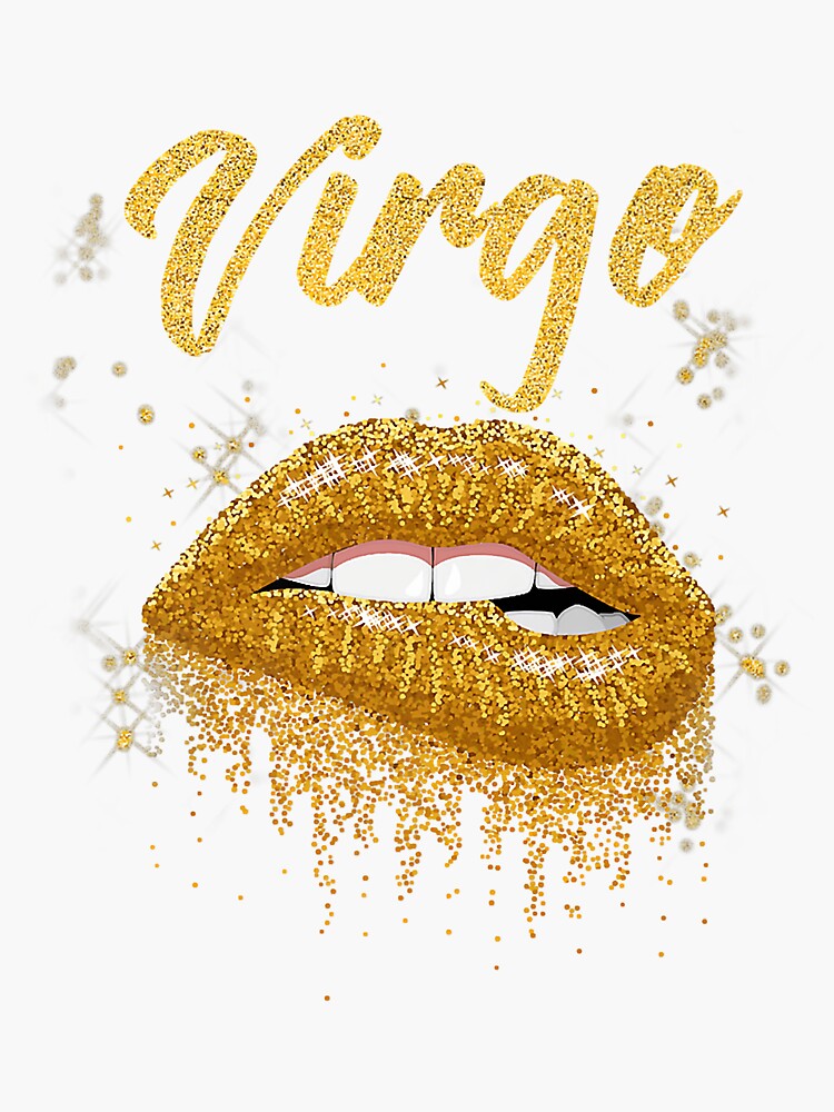 "Virgo Zodiac Birthday Gold Lips for Black Women" Sticker for Sale by ...