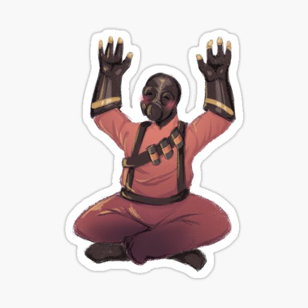 "Team Fortress 2 happy Pyro" Sticker for Sale by vivlz | Redbubble