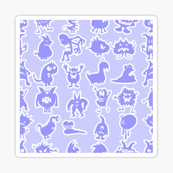 "Little Blue Monsters" Sticker for Sale by mystikel | Redbubble