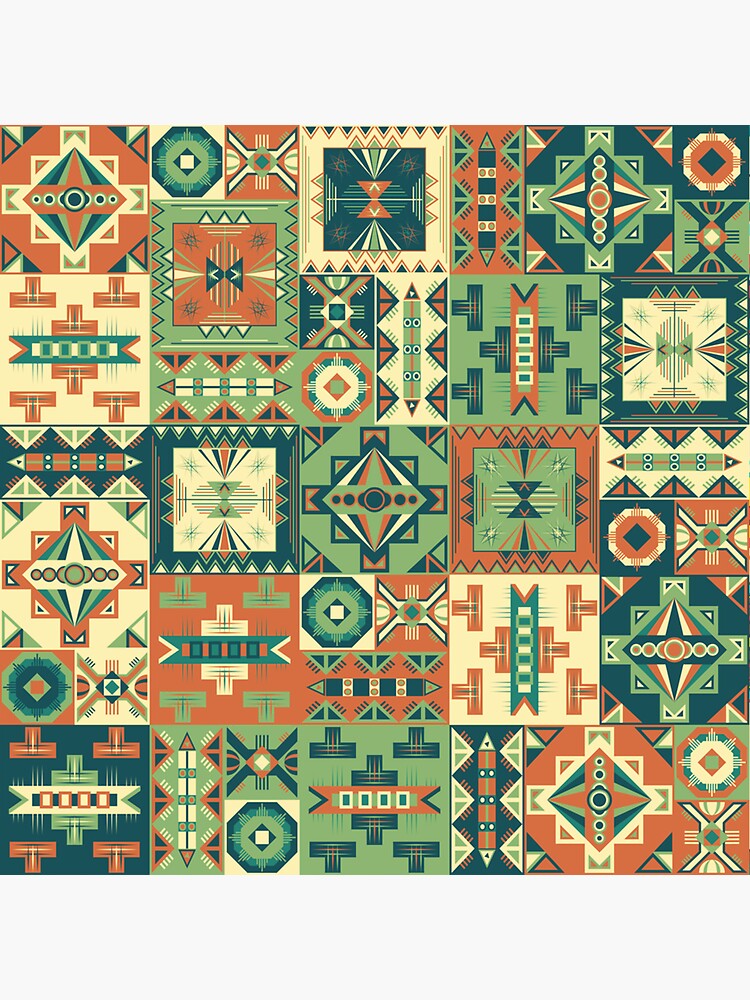 "Native American square" Sticker for Sale by LeHongTien | Redbubble