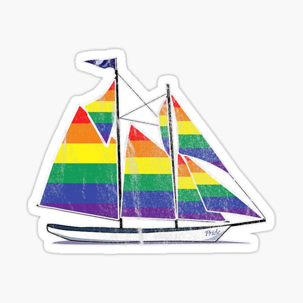 "Gay Pride Sailboat Lgbt Lgbtq Rainbow Flag" Sticker by AlexanderFrost9 ...