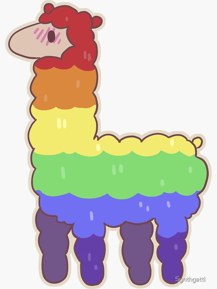 "Rainbow Pride Flag Llama" Sticker for Sale by Synthgetti | Redbubble