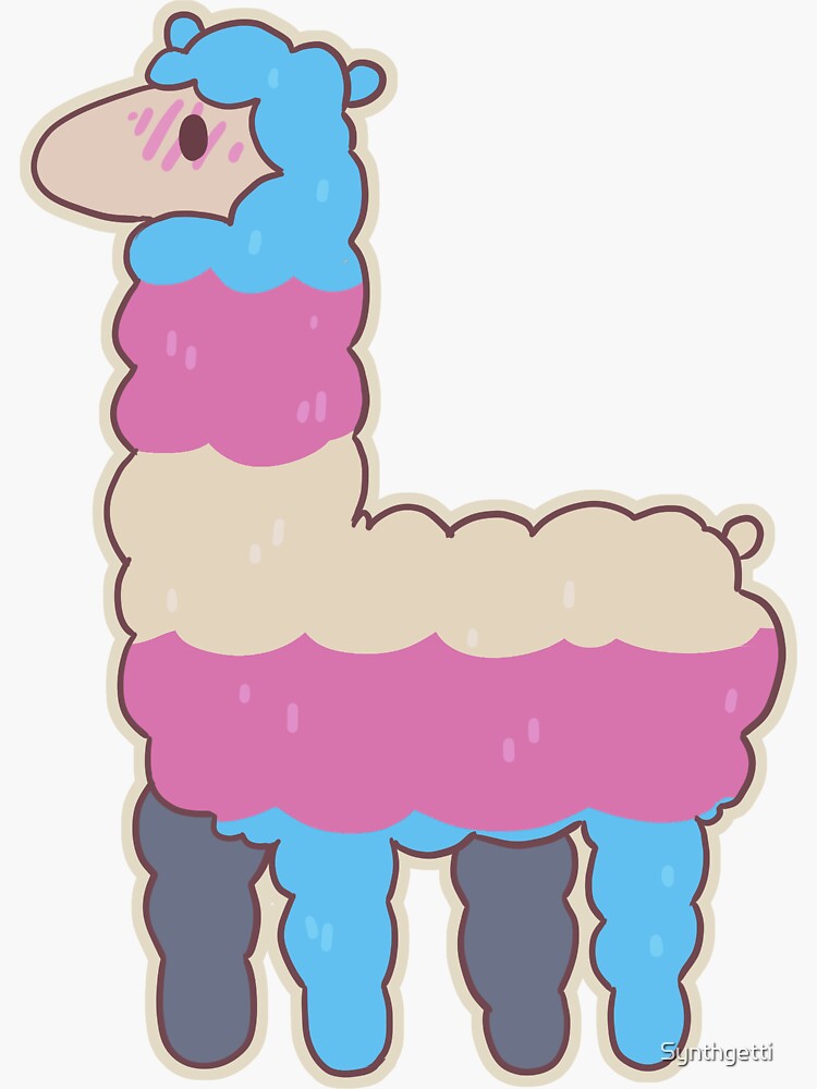 "Trans Pride Flag Llama" Sticker for Sale by Synthgetti | Redbubble