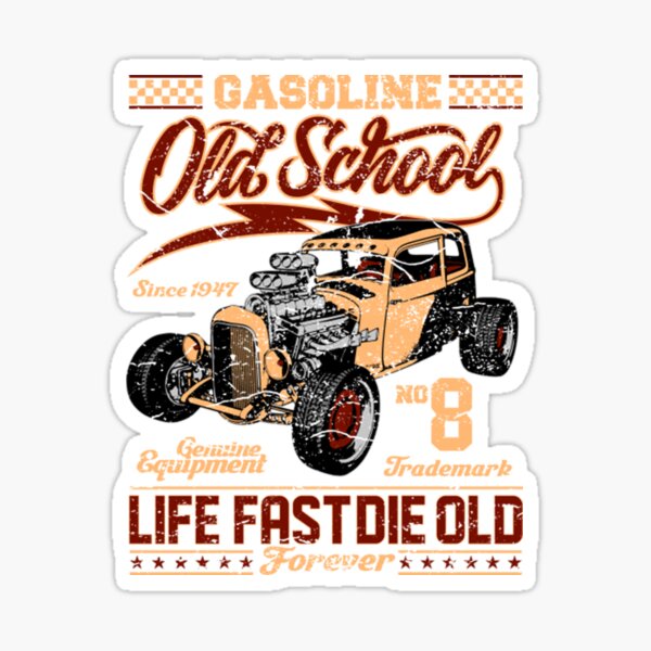 "Hot Rod Old School Rockabilly Hot Rod" Sticker for Sale by HarryWink ...