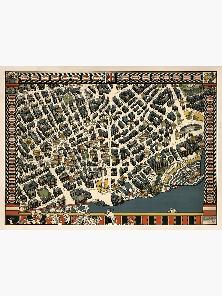 "Old London England Map (1915) Vintage UK Capital City & Street Atlas ...