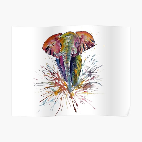 "The Beutifull art Elephant T-shitrt" Poster for Sale by Egra-Fashions ...