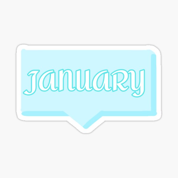 "Cute aesthetic blue January sticker" Sticker for Sale by Aesthetic007 ...