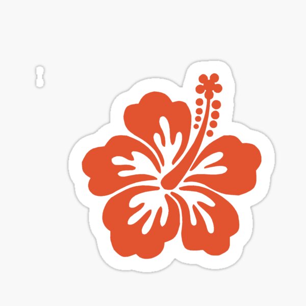 "Hawaiian orange flower sticker " Sticker for Sale by ellieprints ...