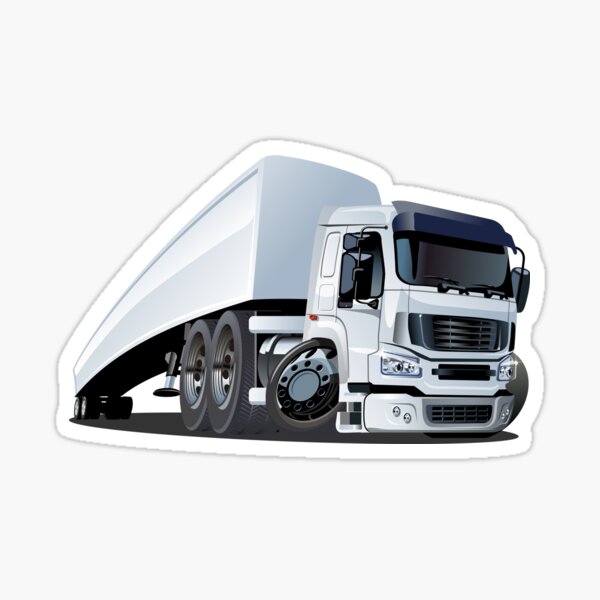 "Cartoon cargo semi-truck" Sticker for Sale by Mechanick | Redbubble
