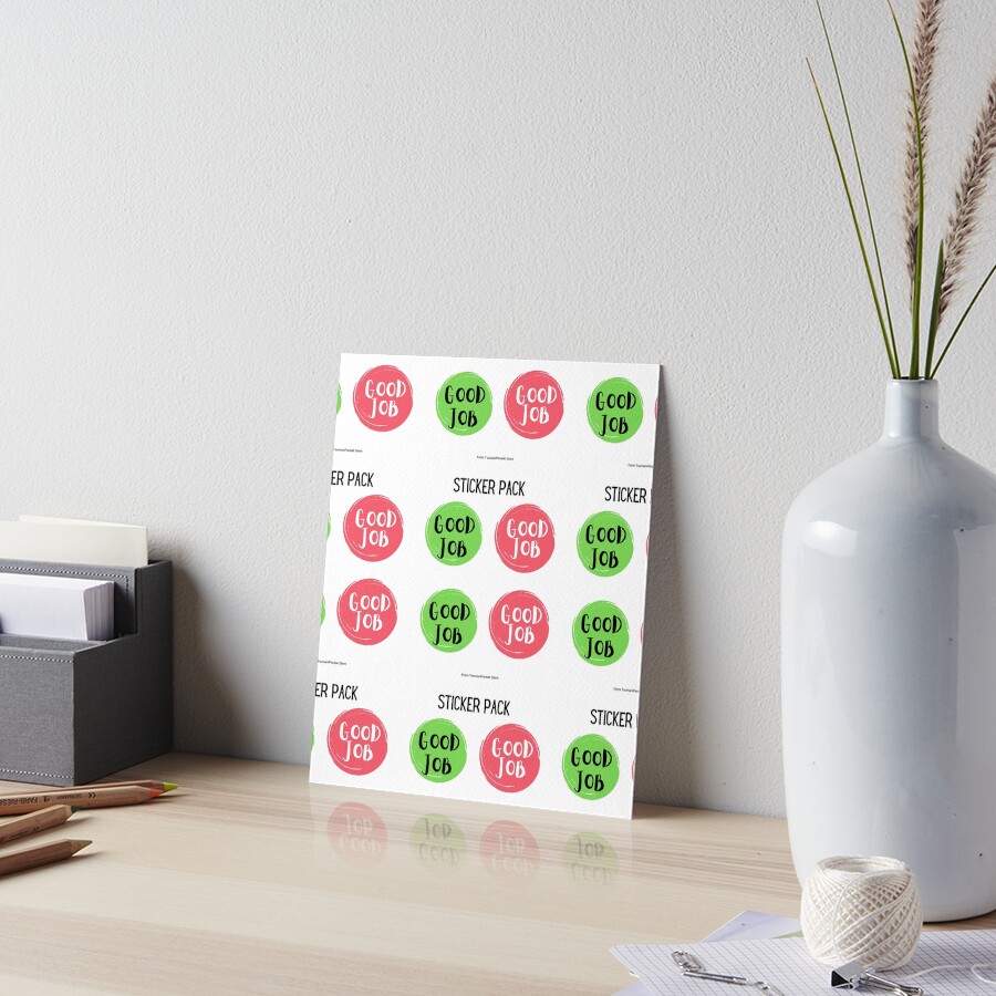 "Sticker Pack Good Job Green and Red Circle (Large)" Art Board Print ...