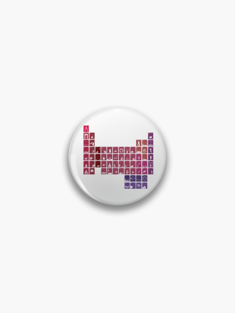 "Periodic Table of Stephen King" Pin for Sale by kyreeeeeeen | Redbubble
