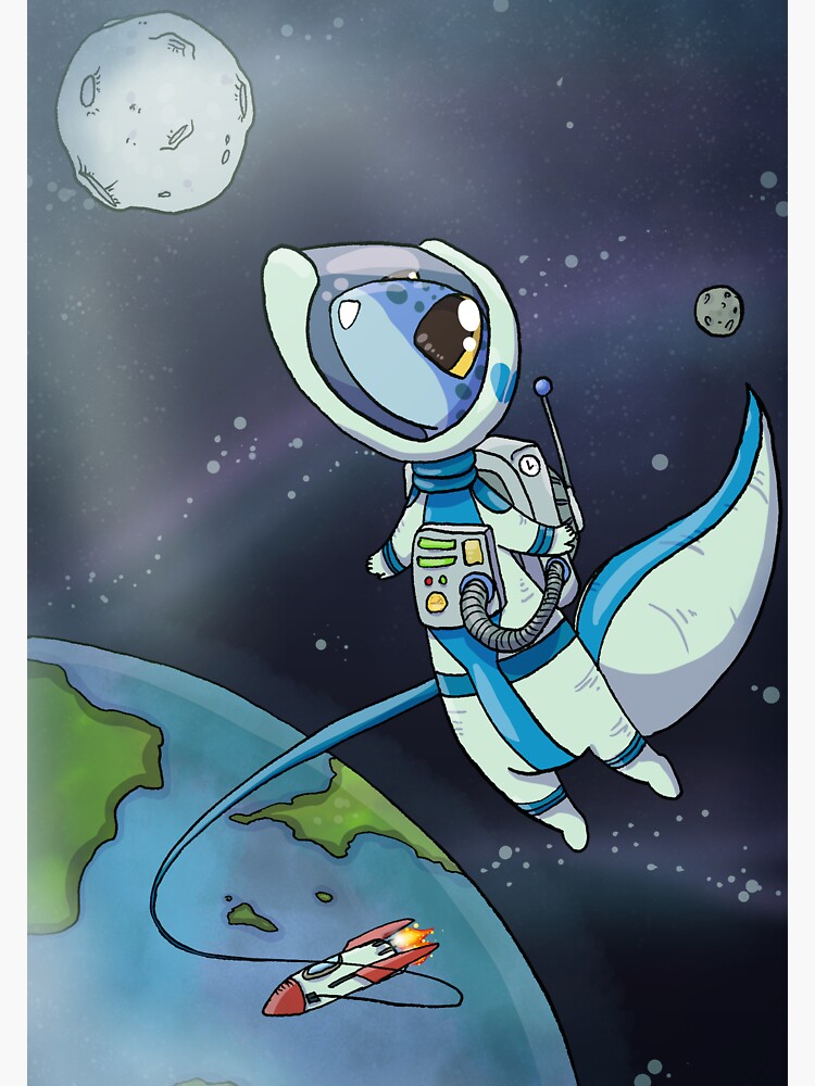 "Gecko In Space" Sticker for Sale by Cuterefaction | Redbubble