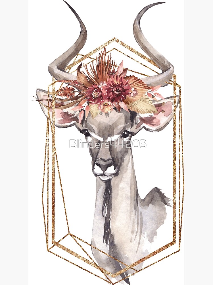 "Boho Springbok Flowers Floral Geometric Roses Butterfly Beautiful ...