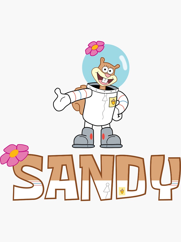 "Sandy Cheeks with custom name" Sticker for Sale by YodaJuan4Me | Redbubble