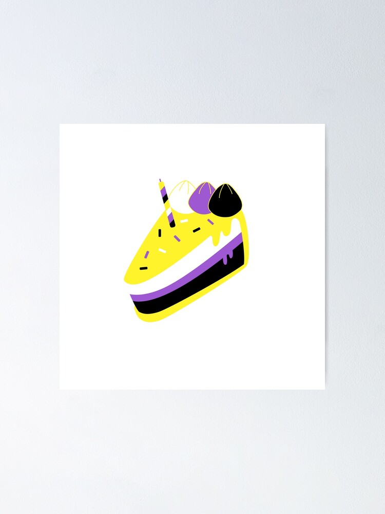 "Subtle Nonbinary Cake. nonbinary cake. nonbinary birthday cake" Poster ...