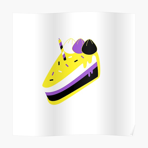 "Subtle Nonbinary Cake. nonbinary cake. nonbinary birthday cake" Poster ...