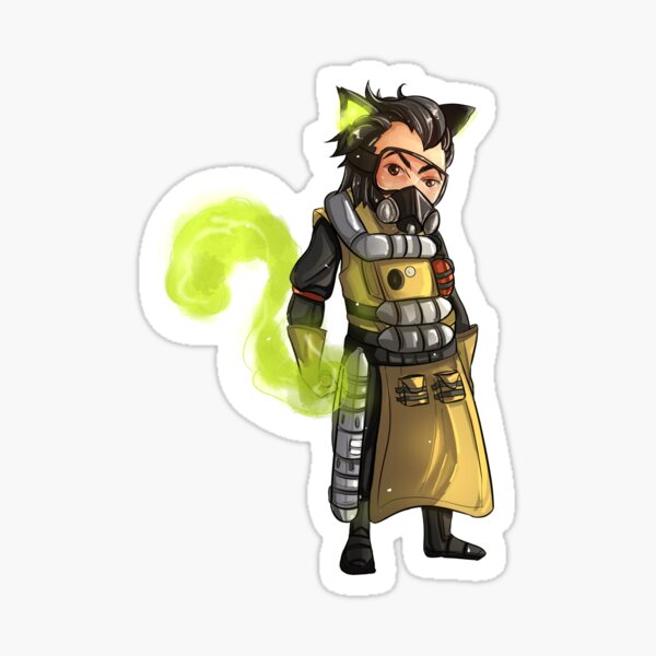 "Neko Chibi Caustic" Sticker for Sale by FangKagamine | Redbubble